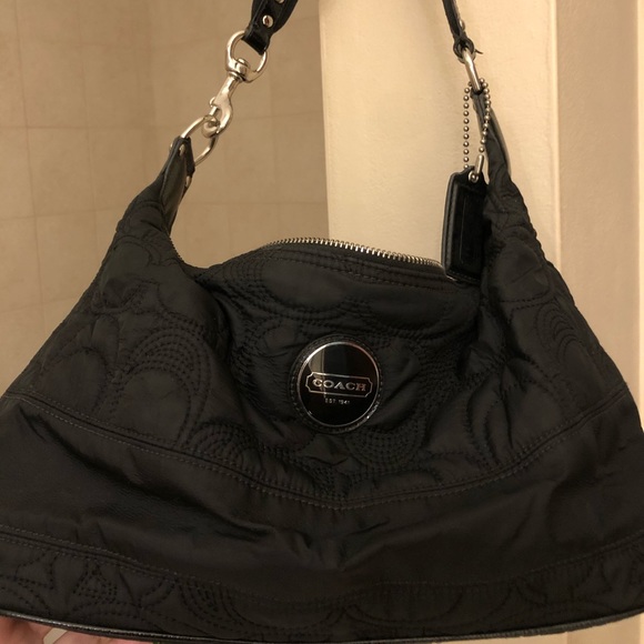 Coach | Bags | Coach Stitch Nylon Black Tote Quilted Exterior | Poshmark